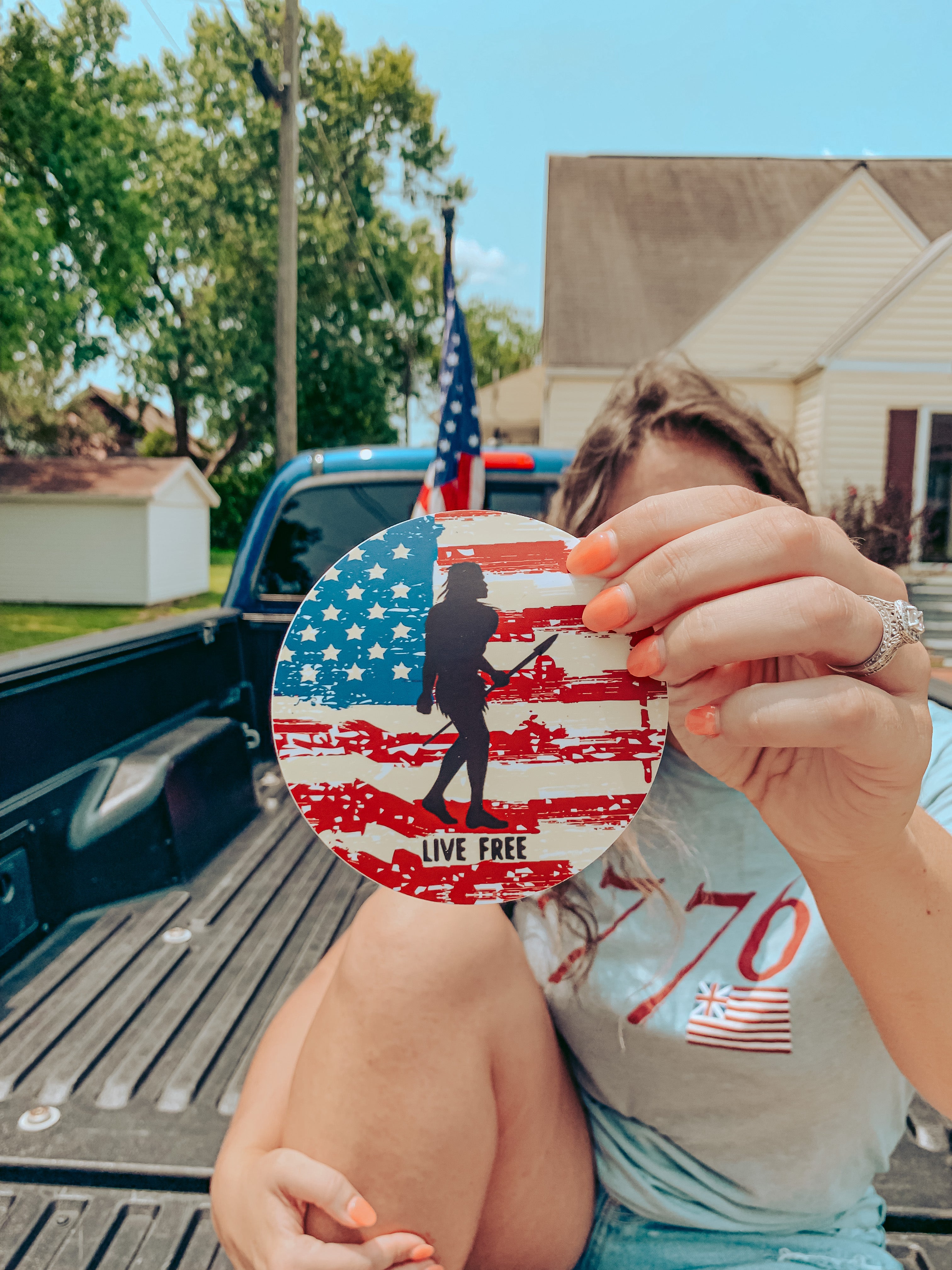 Special Edition Live Free America Flag Sticker – The Original Neanderthal